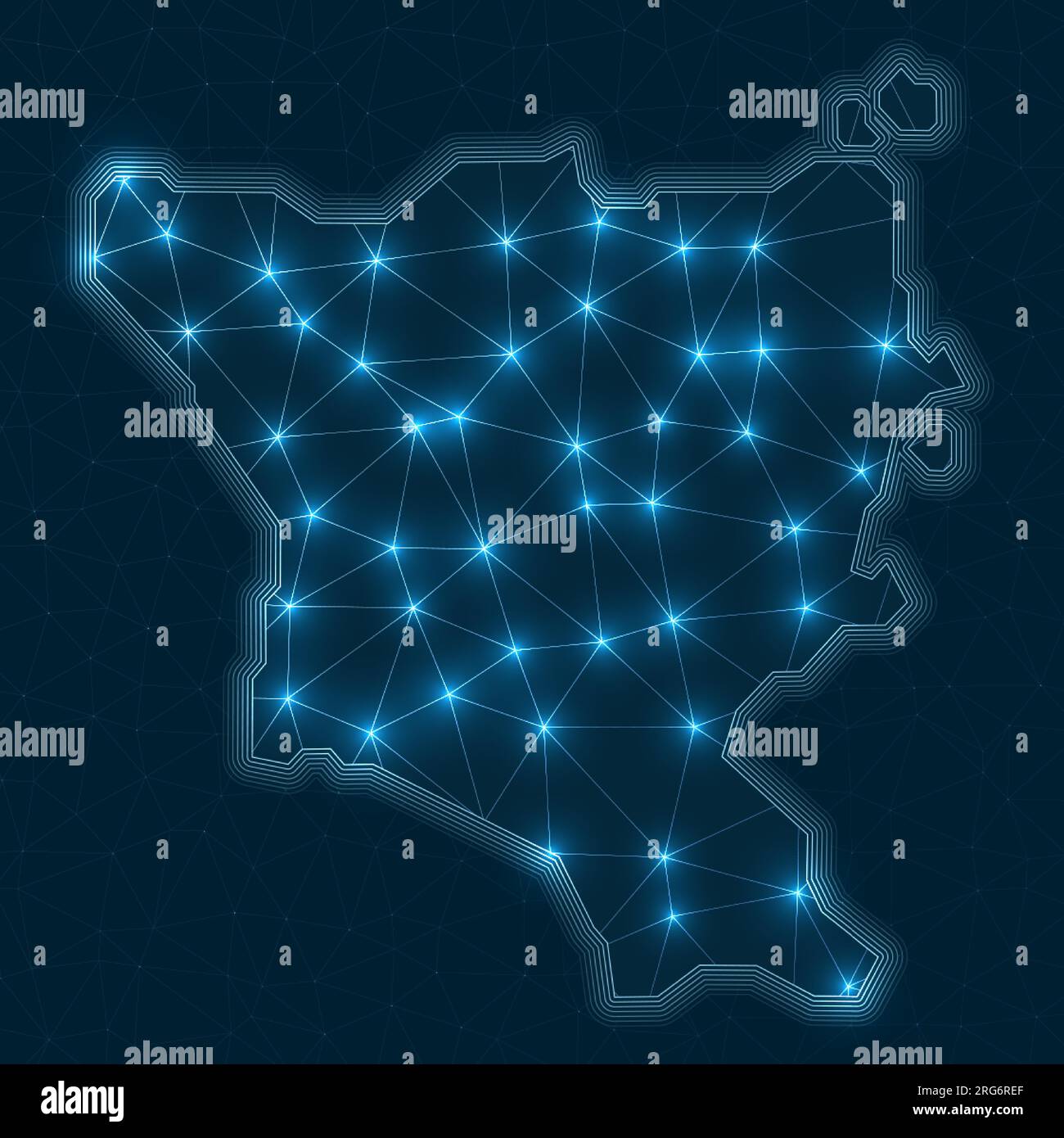 Green Island, Taiwan network map. Abstract geometric map of the island ...