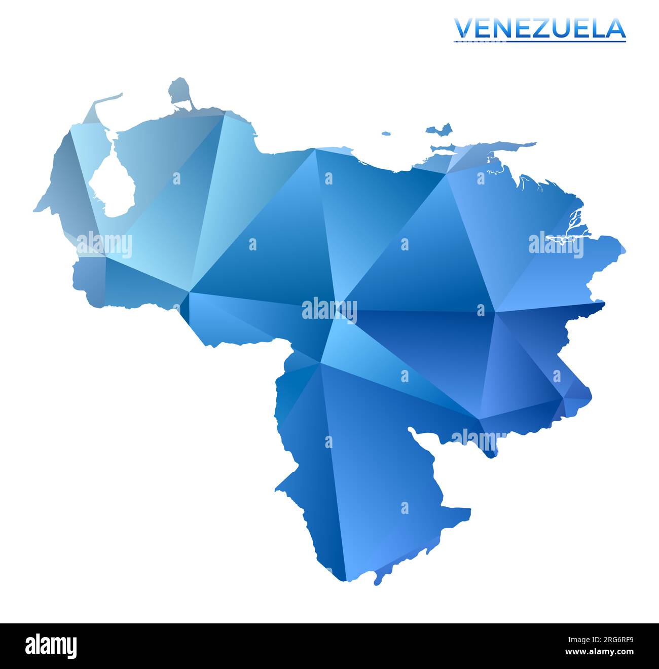 Vector polygonal Venezuela map. Vibrant geometric country in low poly style. Trendy illustration ...
