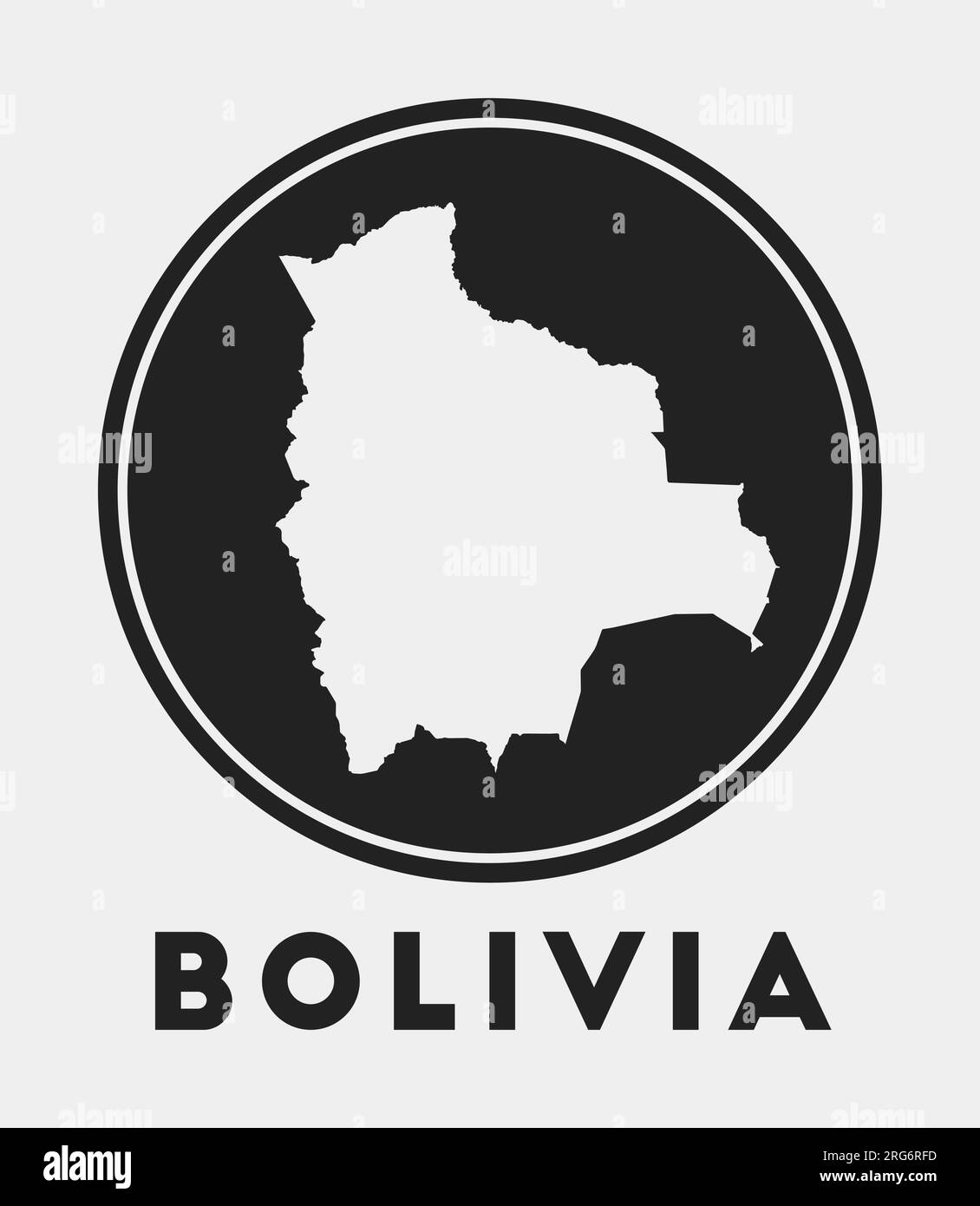Bolivia icon. Round logo with country map and title. Stylish Bolivia badge with map. Vector ...