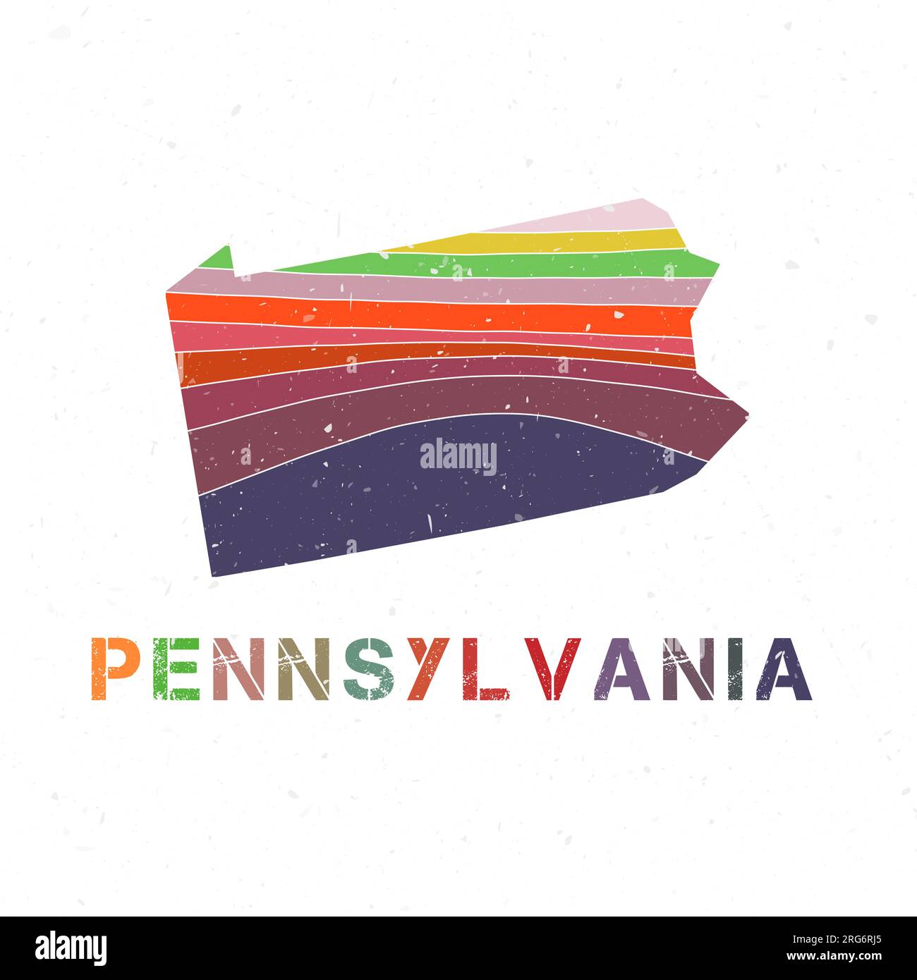Pennsylvania map design. Shape of the us state with beautiful geometric ...