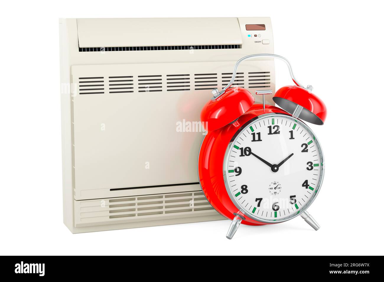Air conditioner, floor standing unit with alarm clock, 3D rendering ...