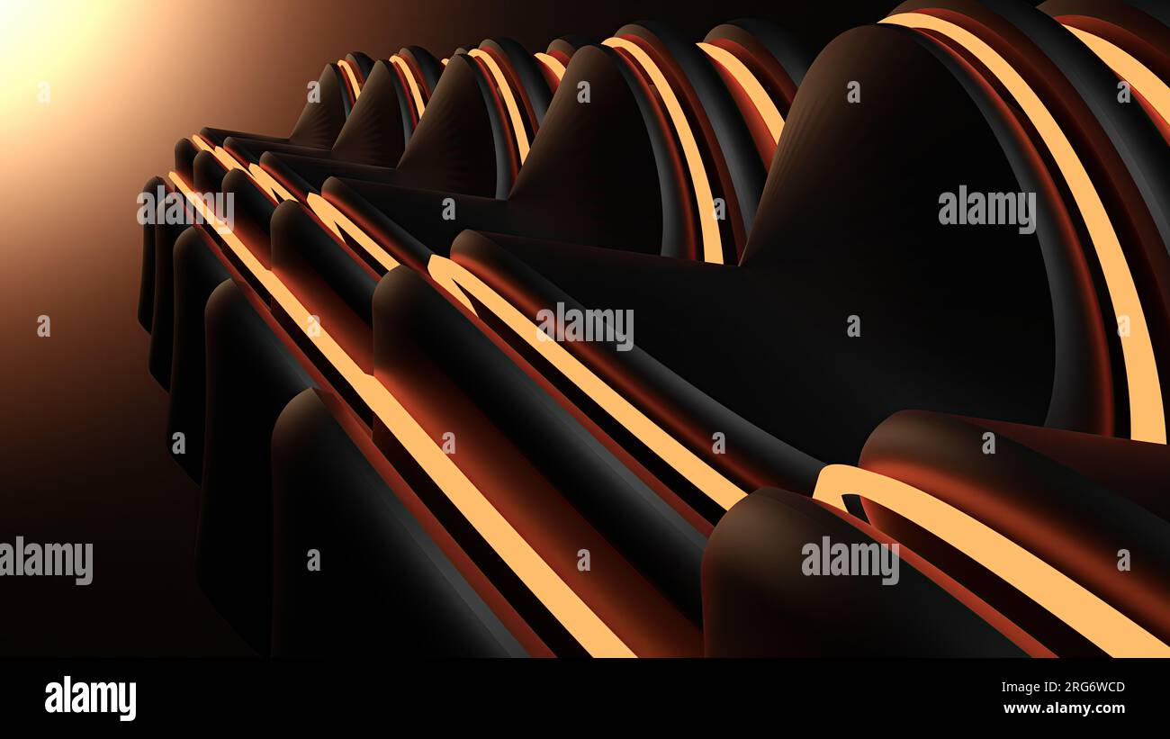 A sci-fi contemporary art-like two V-shaped objects with a glowing ...