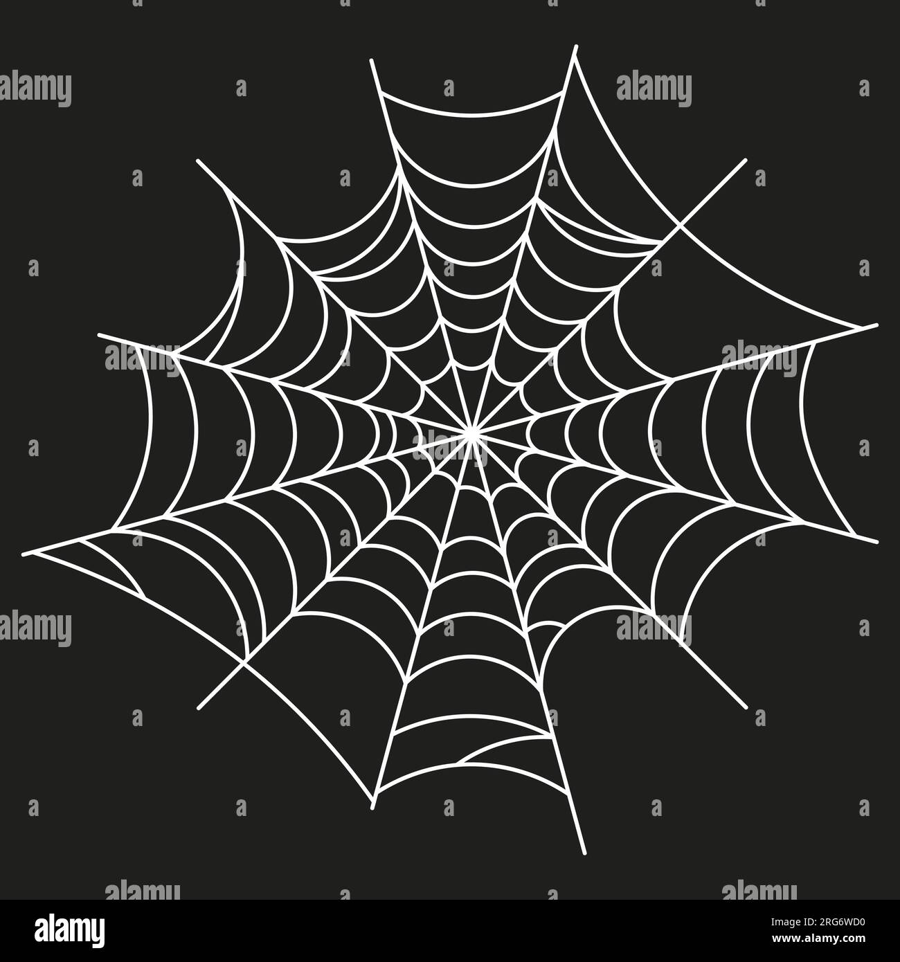 Round Scary Spider Web For Halloween Decoration. Vector Illustration ...