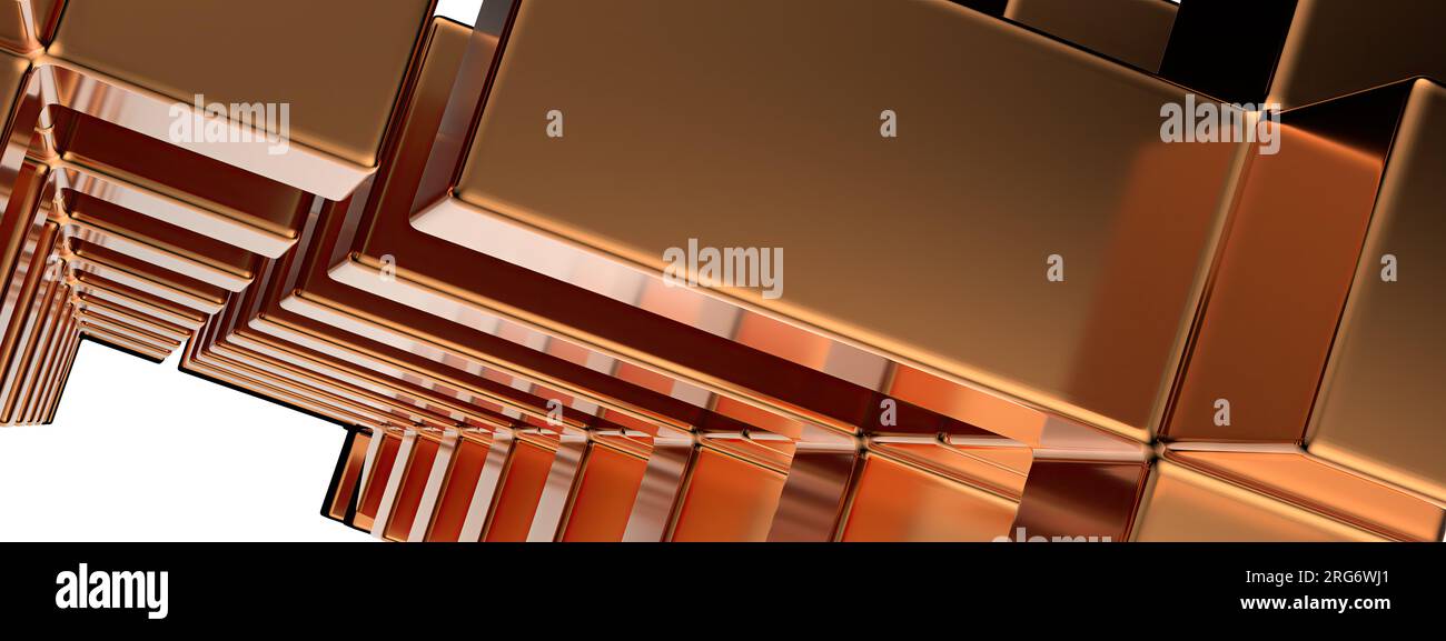 Giant box bridge bronze metallic Elegant and Modern 3D Rendering image ...