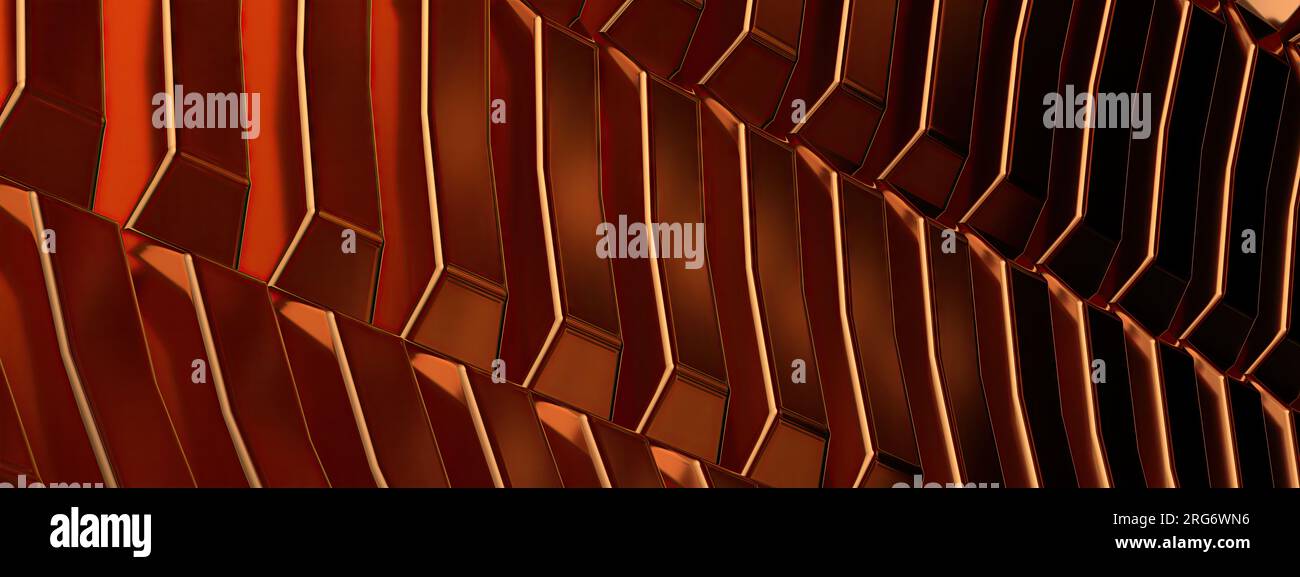 Adjacent hexagonal objects bronze metallic Elegant and Modern 3D ...