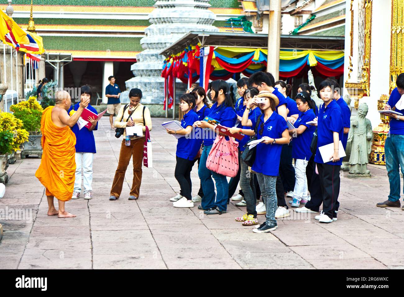 BANGKOK, THAILAND - MAY 12: buddhist monk explains the secrets of ...