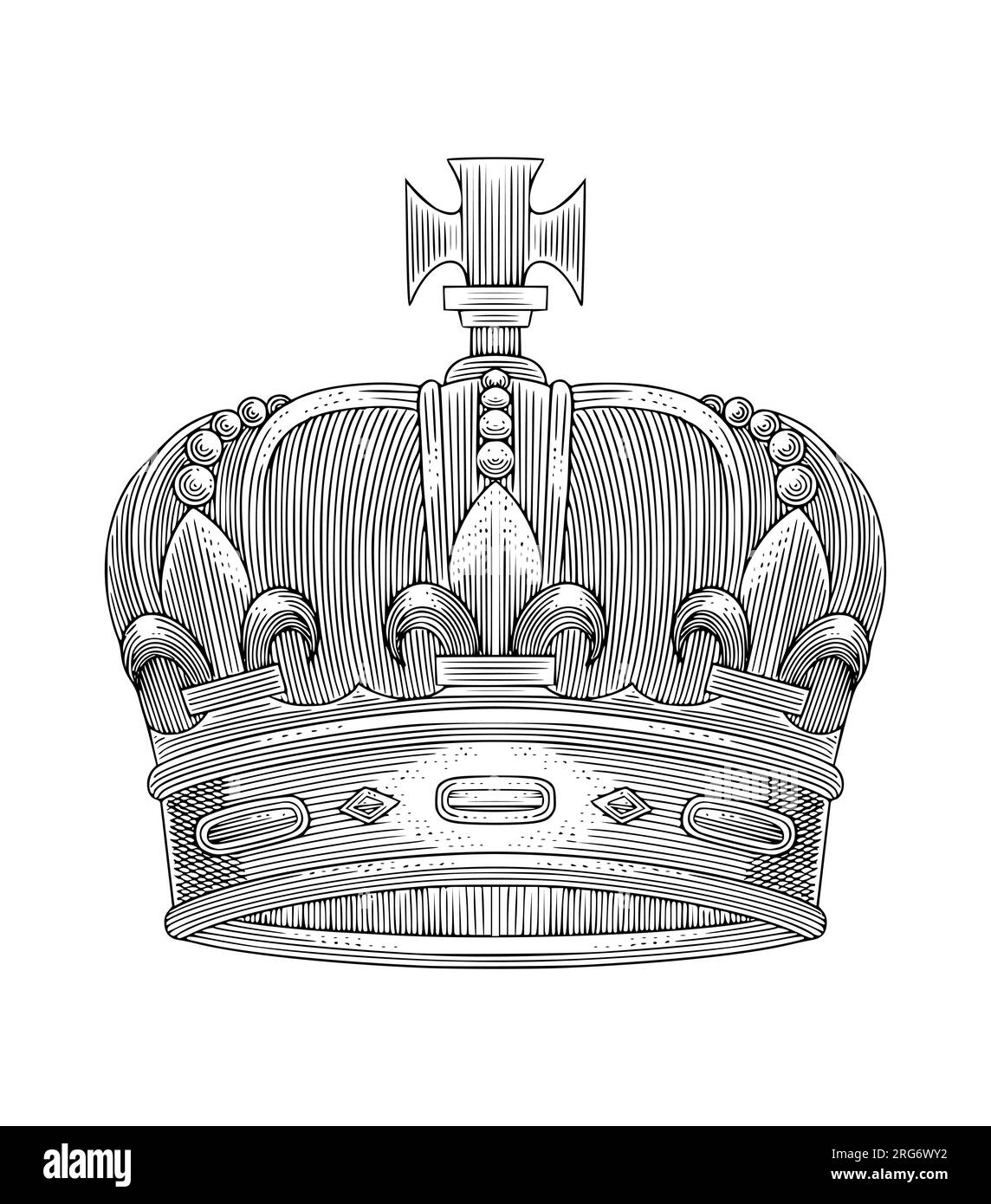 Illustration of the royal crown. High Detailed Vector Art. Vintage ...