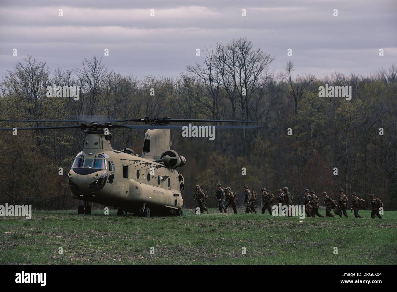 Michigan Army National Guard CH-47 Chinook helicopters assigned to the ...