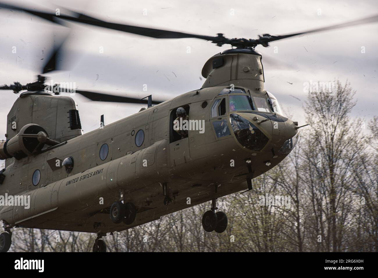 Michigan Army National Guard CH-47 Chinook helicopters assigned to the ...