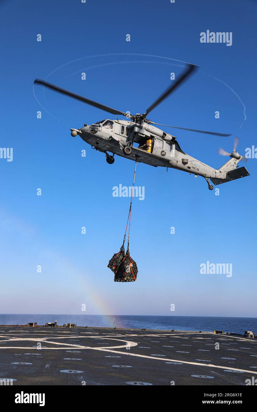 230804-N-ED646-1189- MEDITERRANEAN SEA (August 4 ,2023) An MH-60S Sea ...
