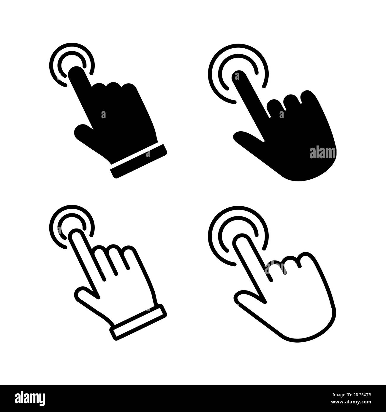hand click icon vector. clicking finger icon. pointer icon Stock Vector ...