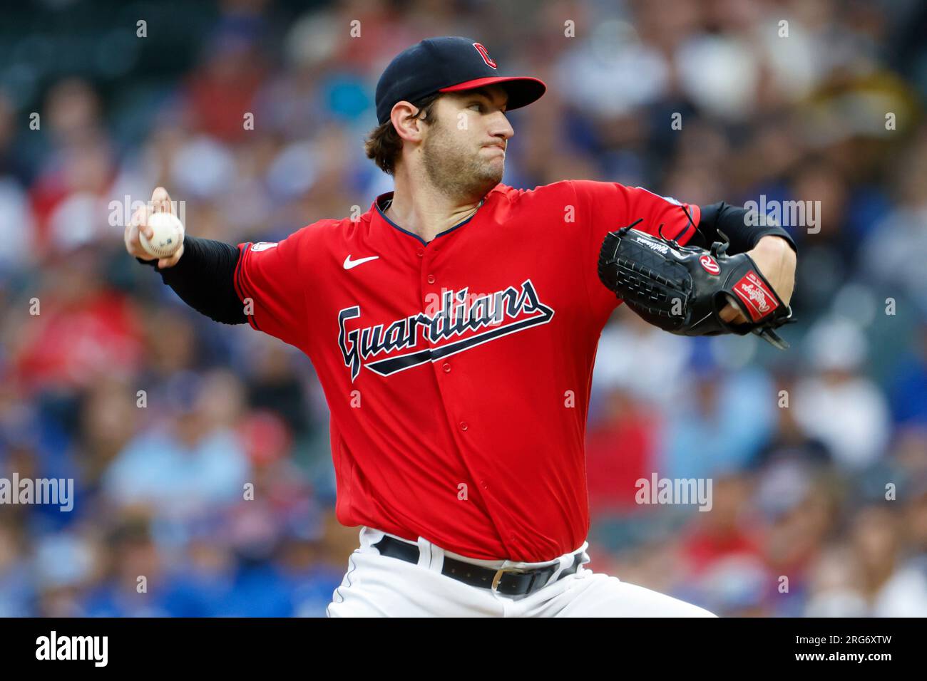 Cleveland Guardians starting pitcher Gavin Williams delivers against ...