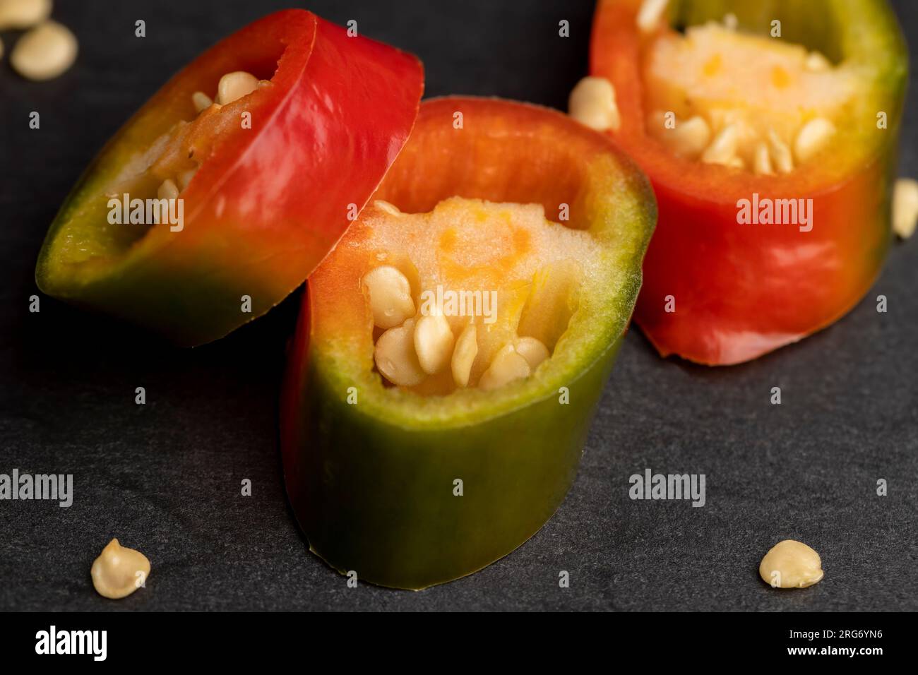 Hot red pepper on the board, red pepper to give food a hot taste Stock ...