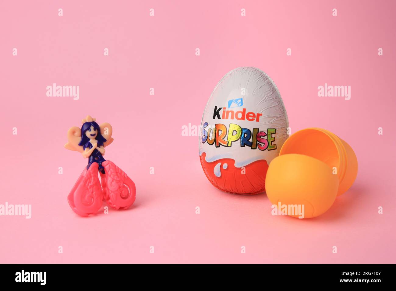 Slynchev Bryag, Bulgaria - May 25, 2023: Kinder Surprise Egg, plastic ...
