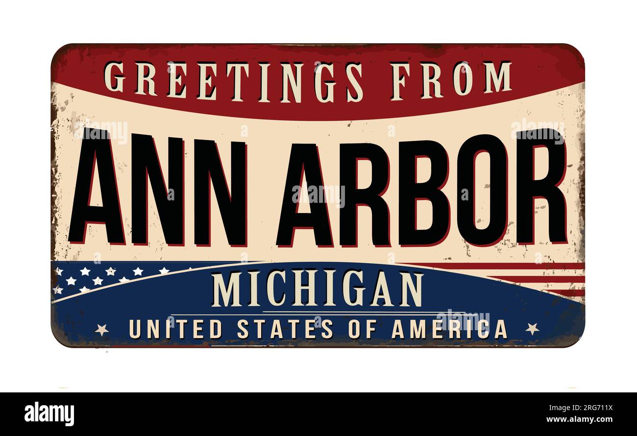 Vintage map of ann arbor Stock Vector Images - Alamy