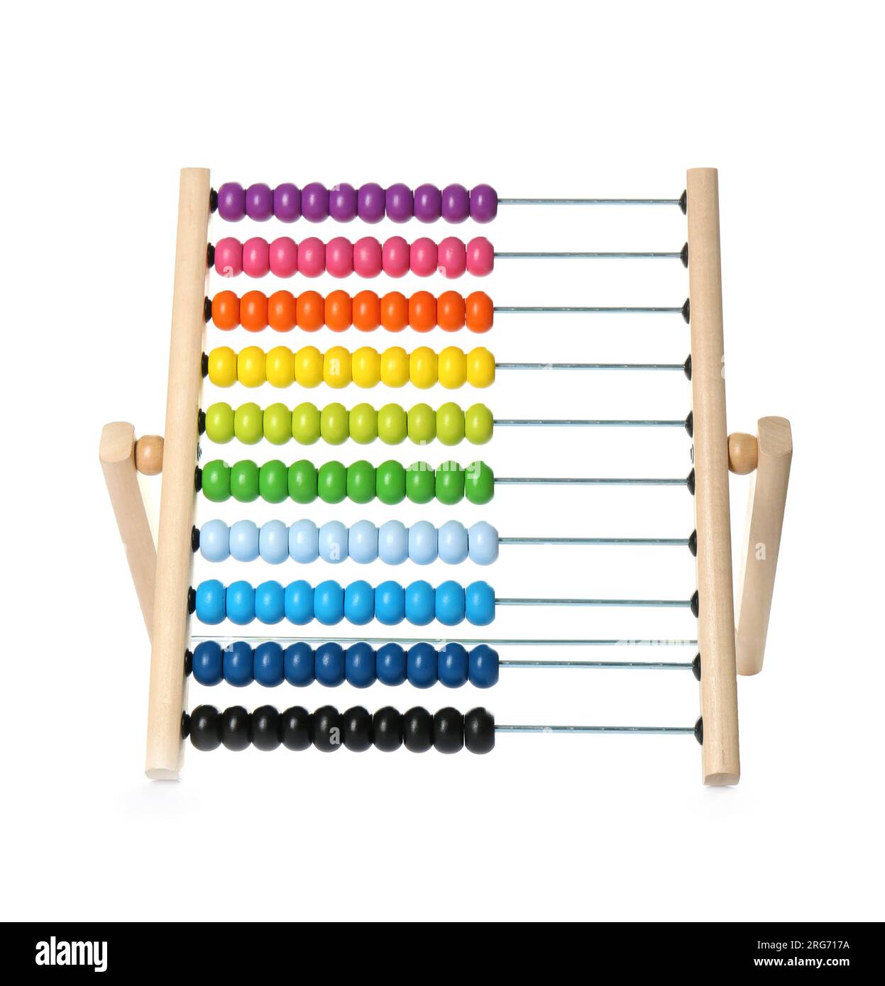One wooden abacus isolated on white. Children's toy Stock Photo - Alamy