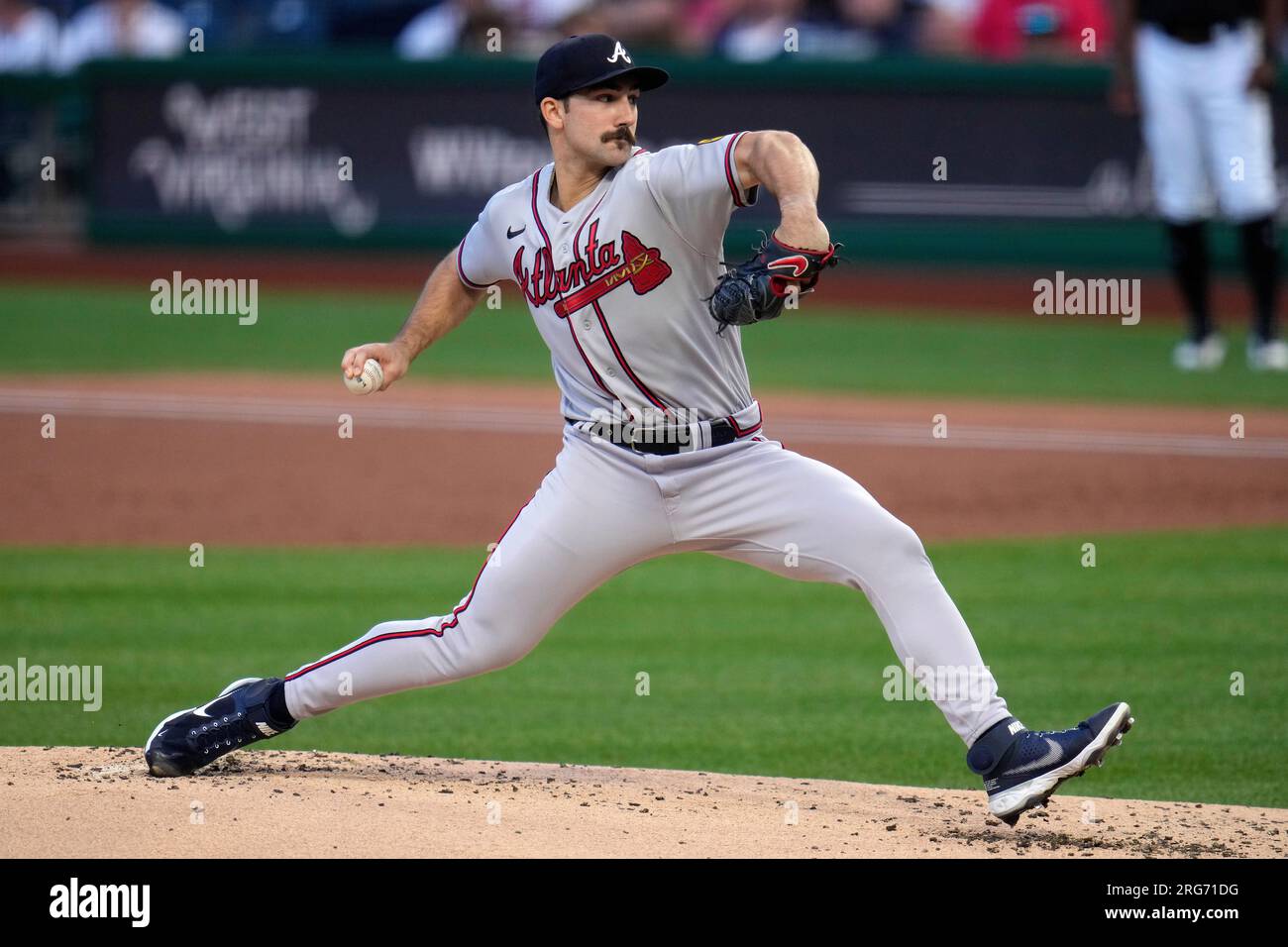 Atlanta Braves starting pitcher Spencer Strider delivers during the ...