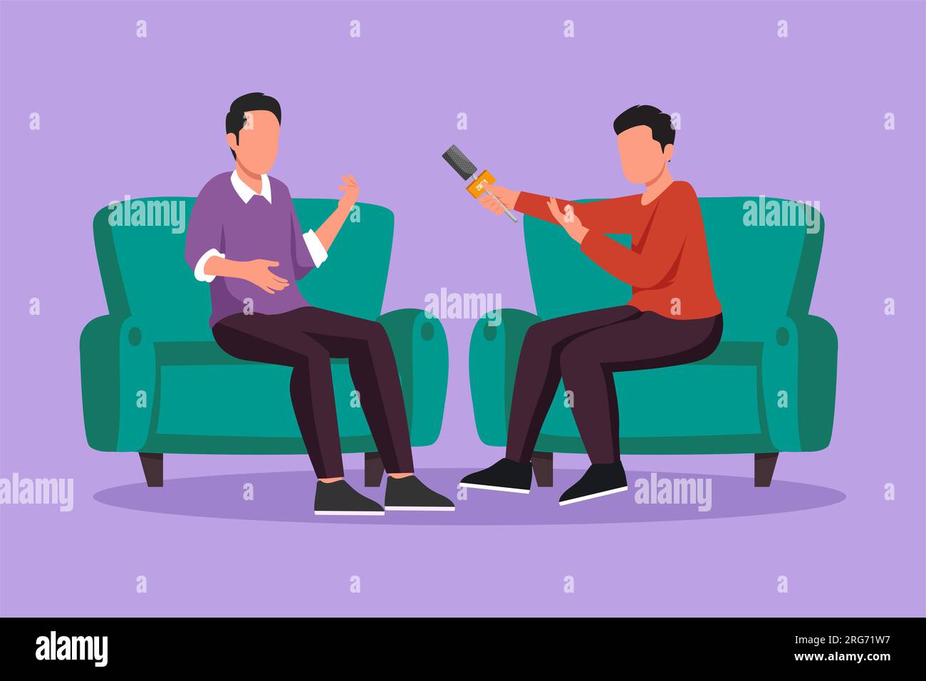 Character flat drawing tv show program interview with famous person ... Character flat drawing tv show program interview with famous person ...