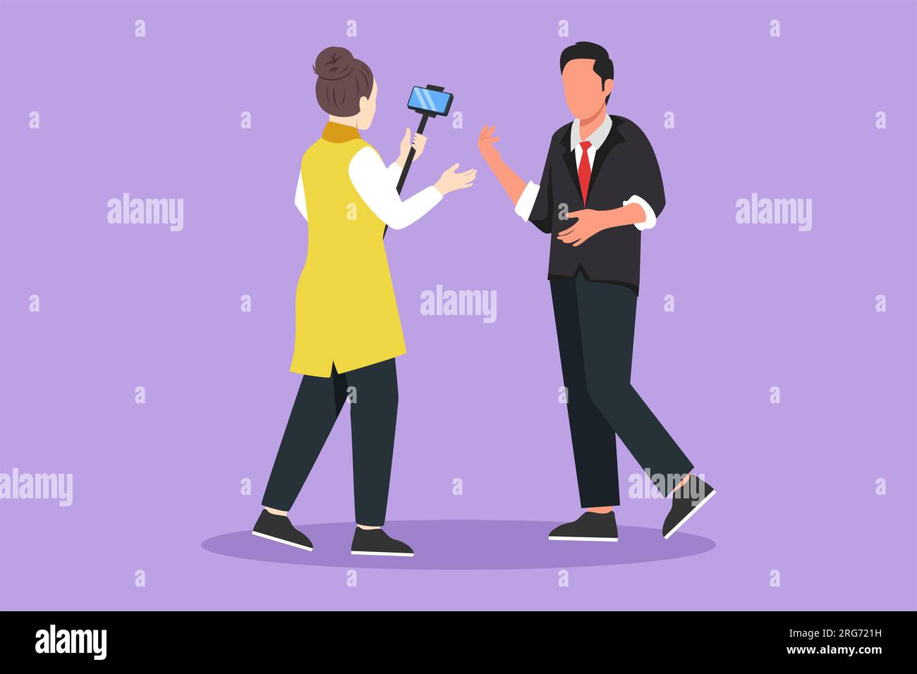 Graphic flat design drawing blogging, vlogging, live video streaming ...