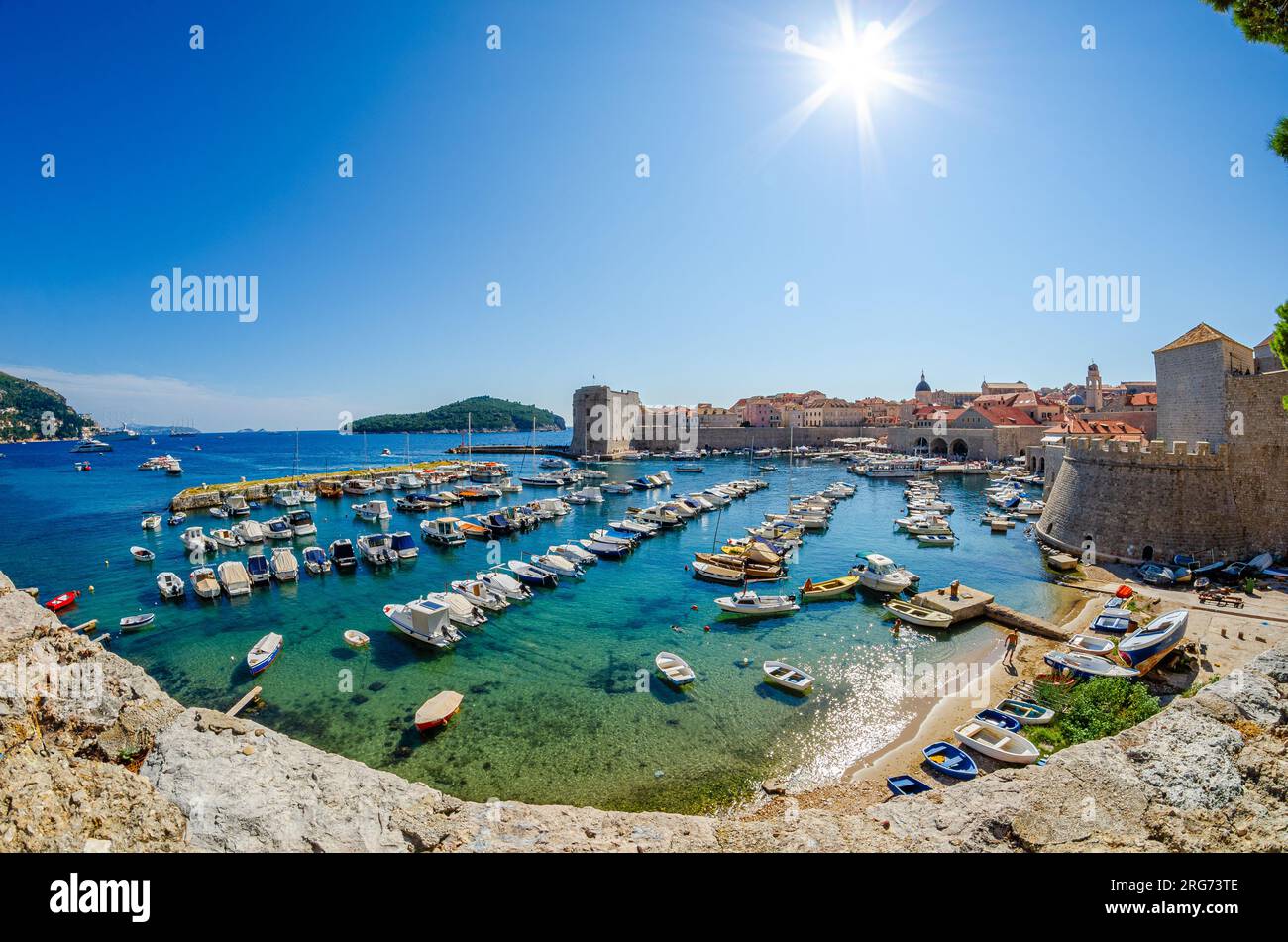 Dubrovnik, Croatia - September 22nd 2015 - Panoramic view of the Porat ...