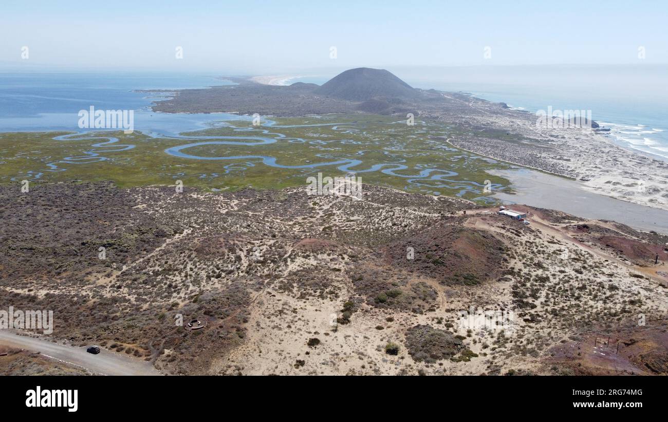 DRONE PHOTOGRAPHY OF THE WETLANDS IN SAN QUINTIN BAJA CALIFORNIA MEXICO ...