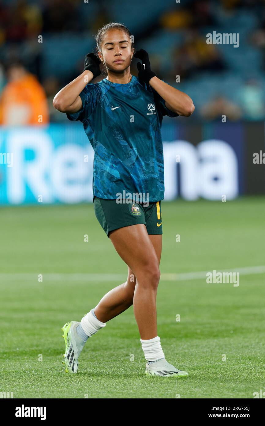 Sydney, Australia. 07th Aug, 2023. Mary Fowler of Australia warms up ...