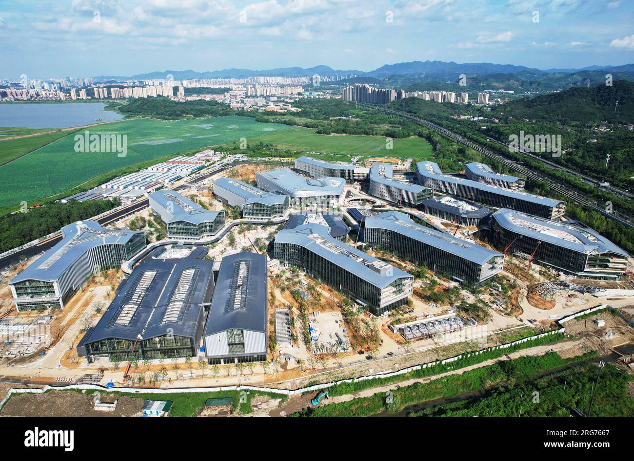 HANGZHOU, CHINA - AUGUST 8, 2023 - Aerial photo of Alibaba Damo ...