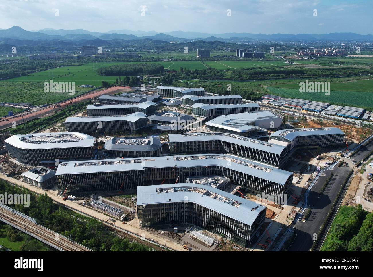HANGZHOU, CHINA - AUGUST 8, 2023 - Aerial photo of Alibaba Damo ...