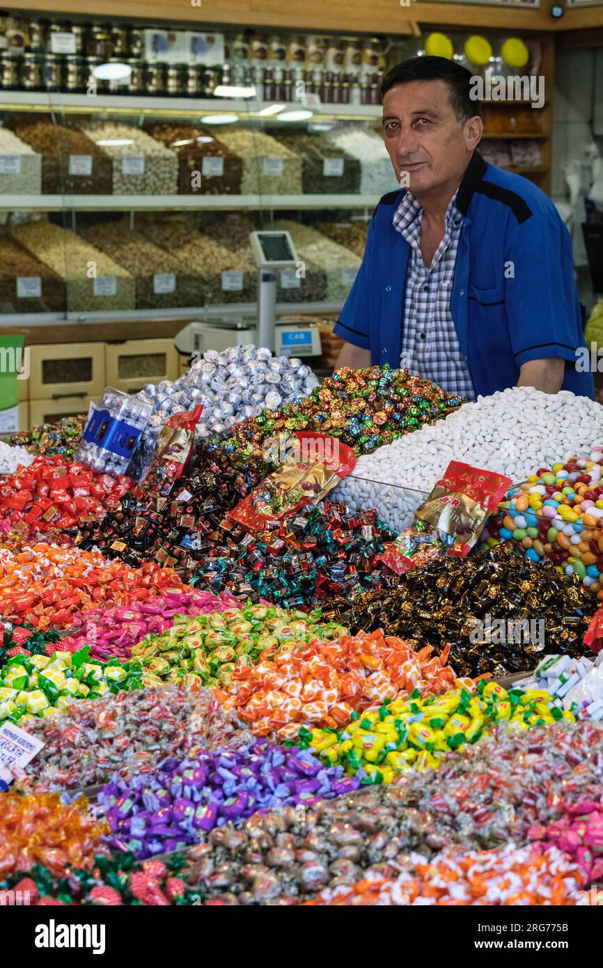 Istanbul, Turkey, Türkiye. Uskudar Vendors: Candy, Sweets Stock Photo ...