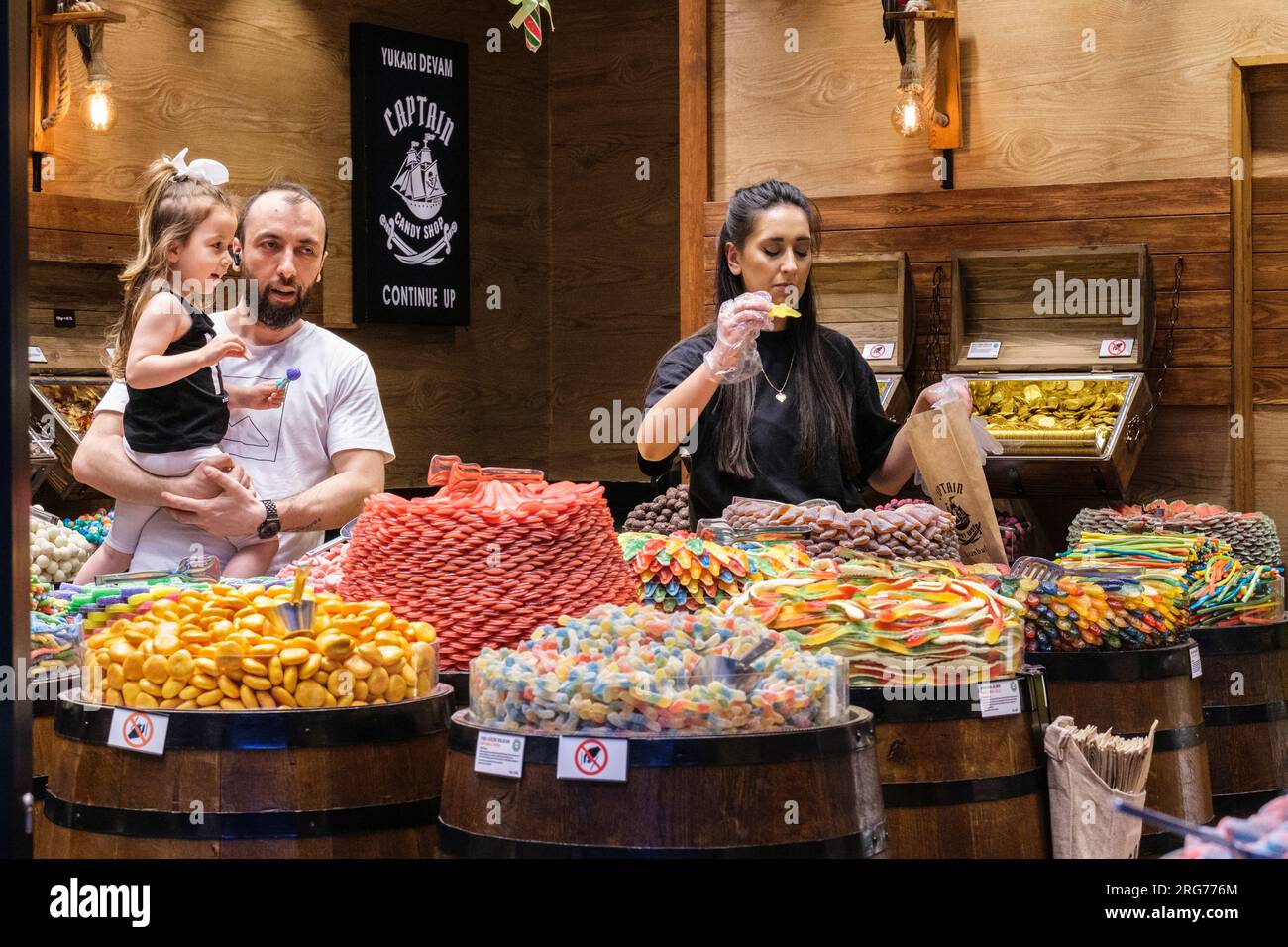 Istanbul, Turkey, Türkiye. Istiklal Street, Patrons in Captain Candy ...