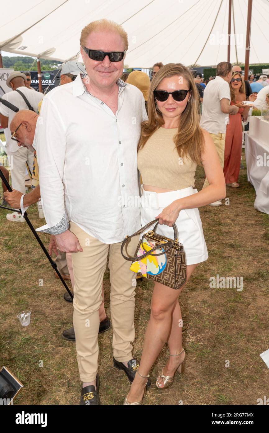 David Shusterman and Regina Mukhtarova attends the Hamptons Concours ...