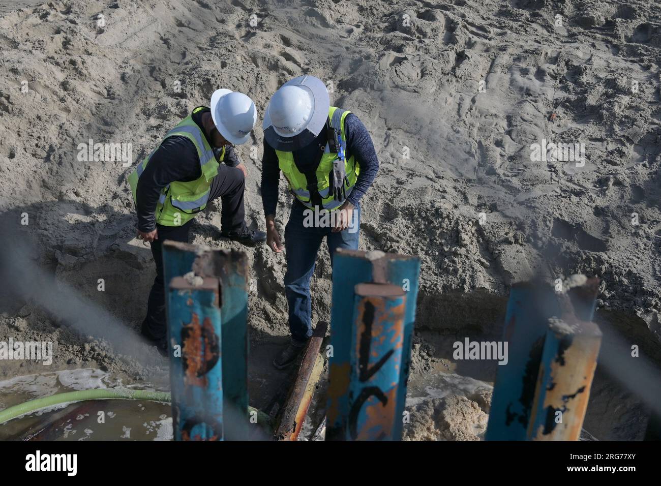 Tijuana, Baja California, Mexico. 7th Aug, 2023. Border construction ...