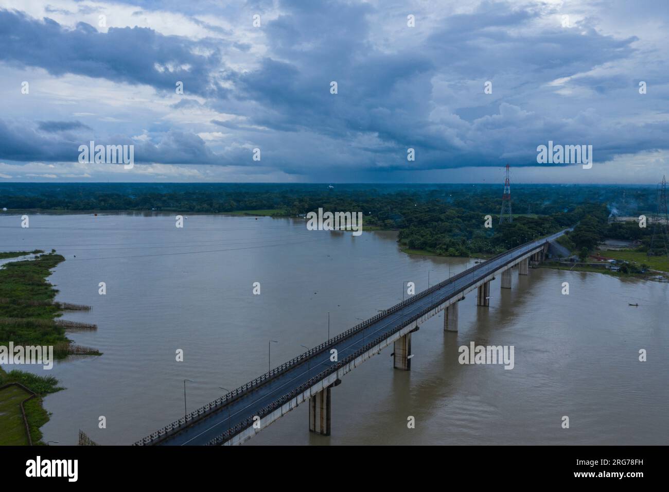 Aerial view of Birsrestha Captain Mohiuddin Jahangir Bridge over the ...
