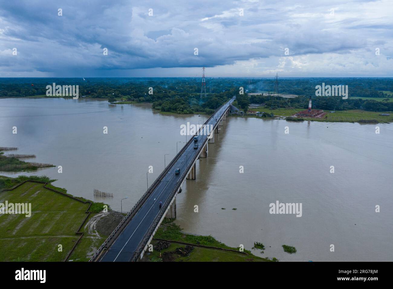 Aerial view of Birsrestha Captain Mohiuddin Jahangir Bridge over the ...