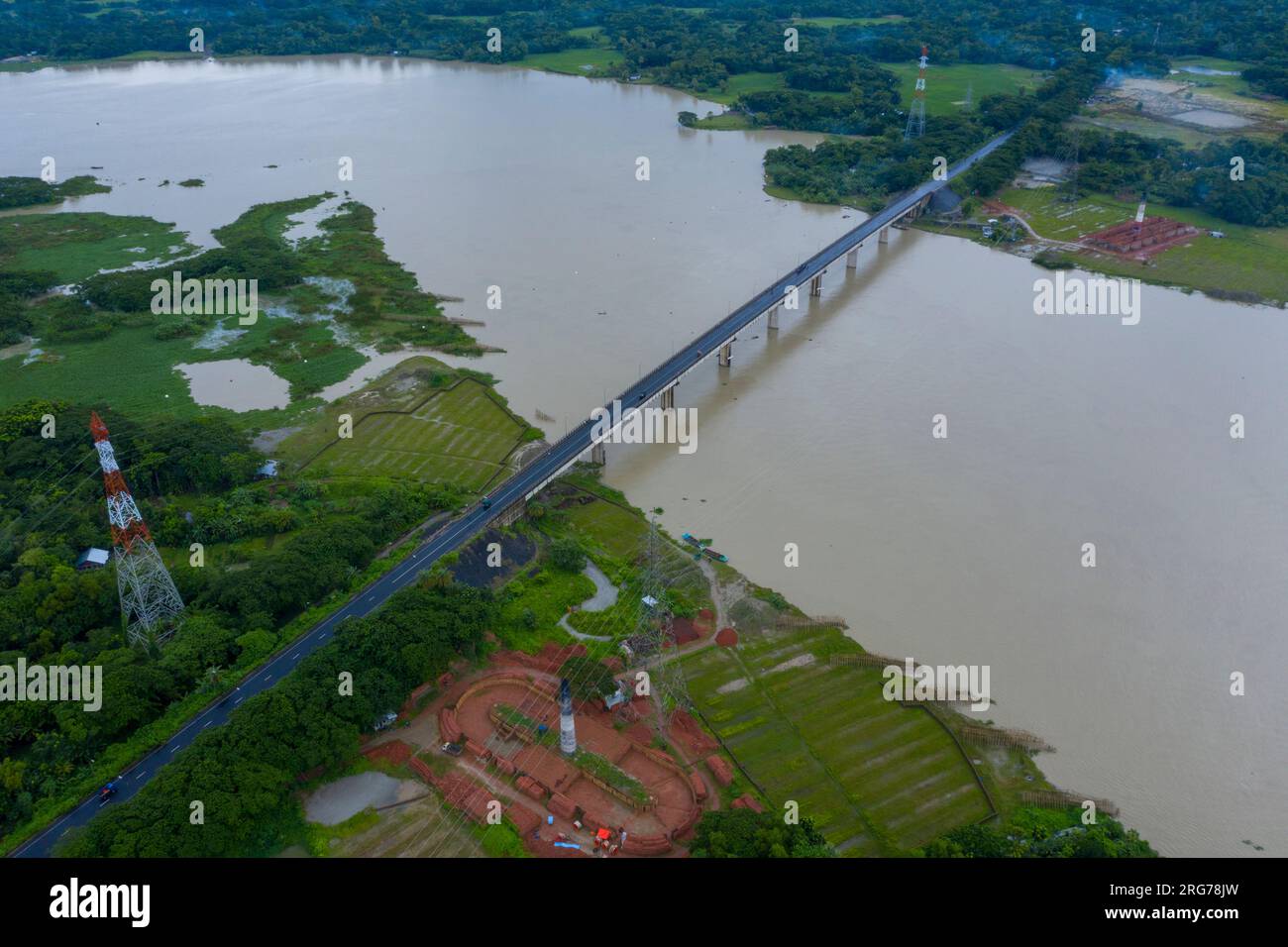 Aerial view of Birsrestha Captain Mohiuddin Jahangir Bridge over the ...