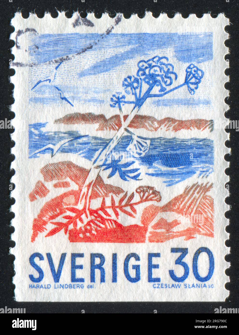 SWEDEN - CIRCA 1967: stamp printed by Sweden, shows Rocky Isles in ...