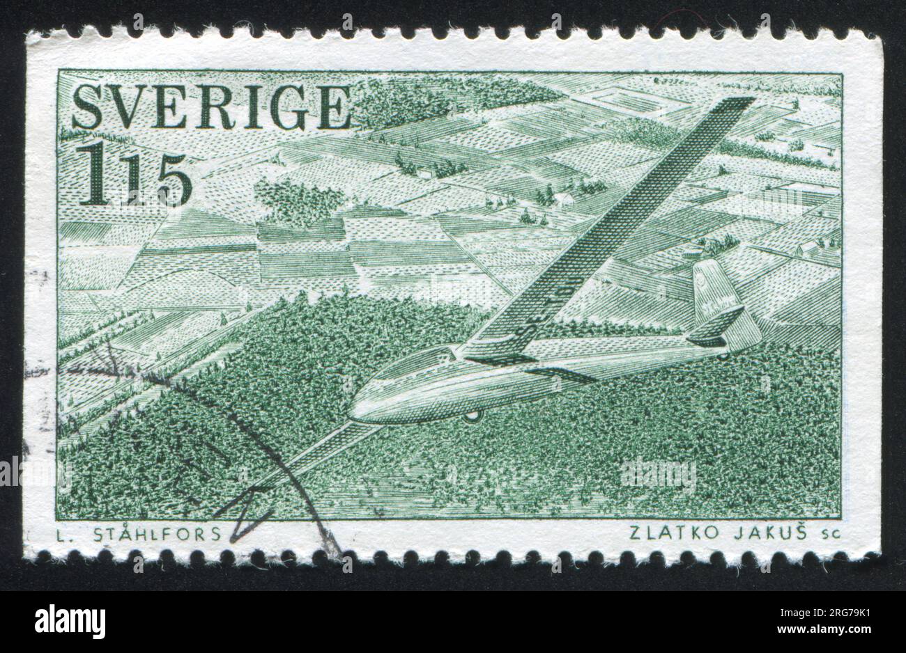 SWEDEN - CIRCA 1954: stamp printed by Sweden, shows Airplane, circa ...