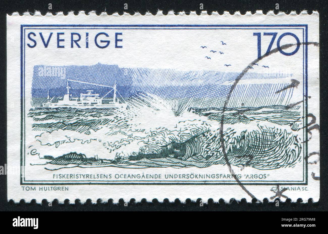 SWEDEN - CIRCA 1979: stamp printed by Sweden, shows Research ship Argos ...