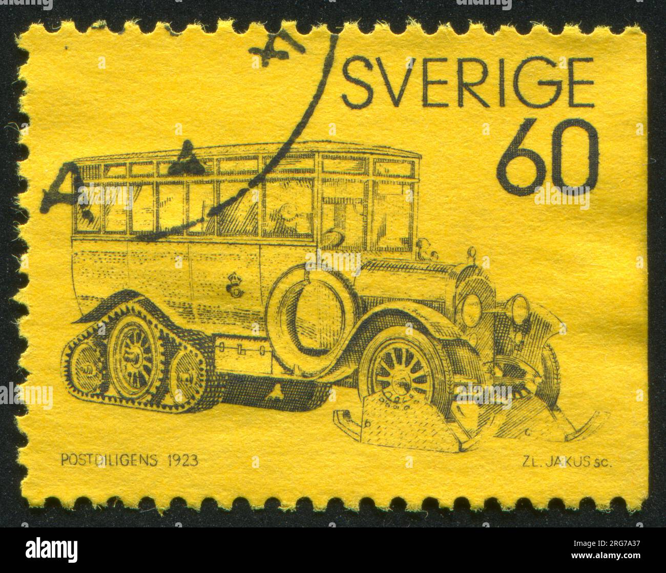 SWEDEN - CIRCA 1973: stamp printed by Sweden, shows Mail Coach, circa ...