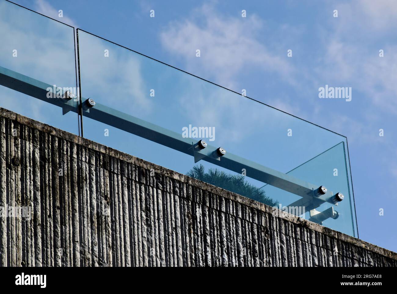 glass railing or balustrade. laminated tempered safety glass. balcony ...