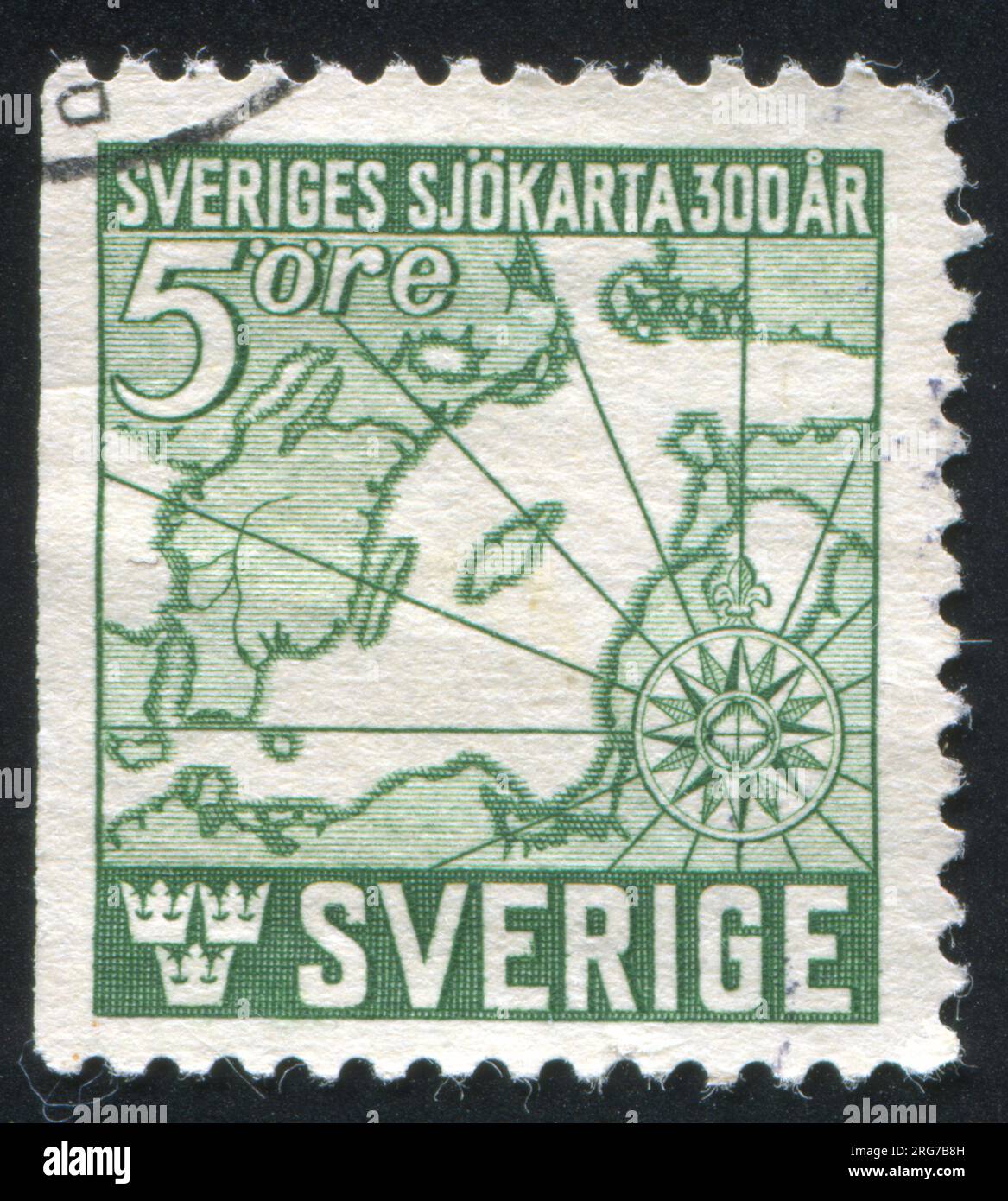 SWEDEN - CIRCA 1944: stamp printed by Sweden, shows Chart of Baltic by ...