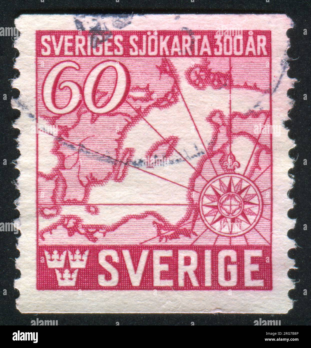 SWEDEN - CIRCA 1944: stamp printed by Sweden, shows Chart of Baltic by ...