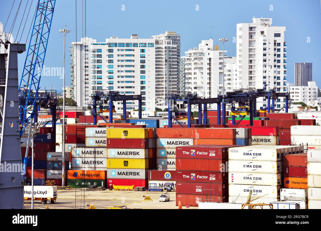 Cargo container ship at port Stock Photo - Alamy