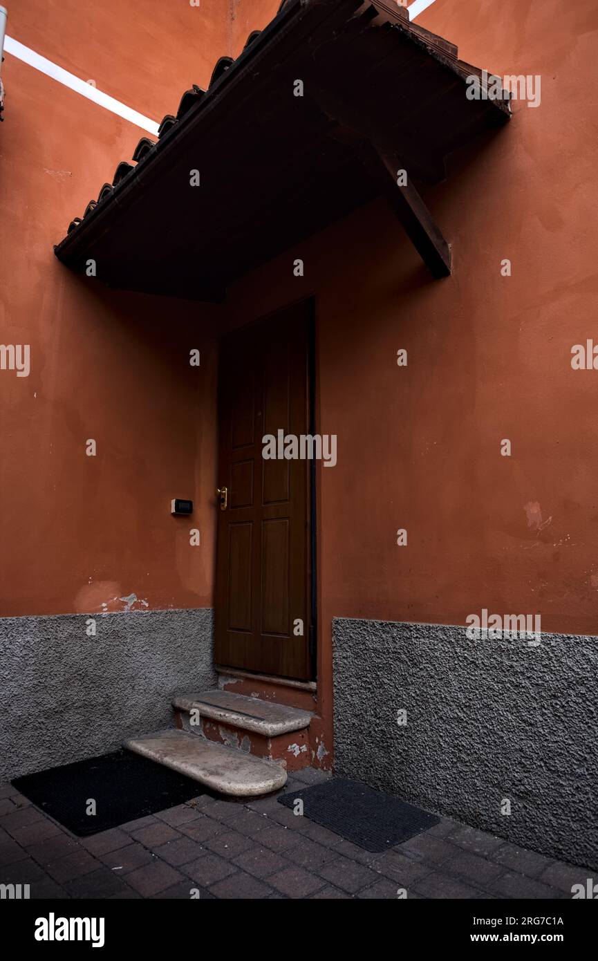 Door and canopy in an inner yard of a building Stock Photo - Alamy