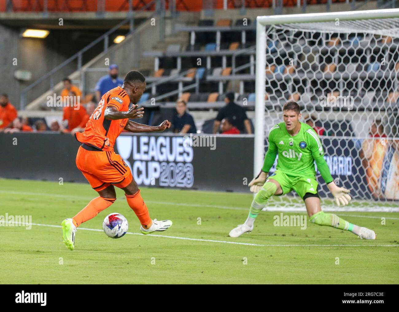 HOUSTON, TX - AUGUST 07: Houston Dynamo forward Ibrahim Aliyu (18 ...