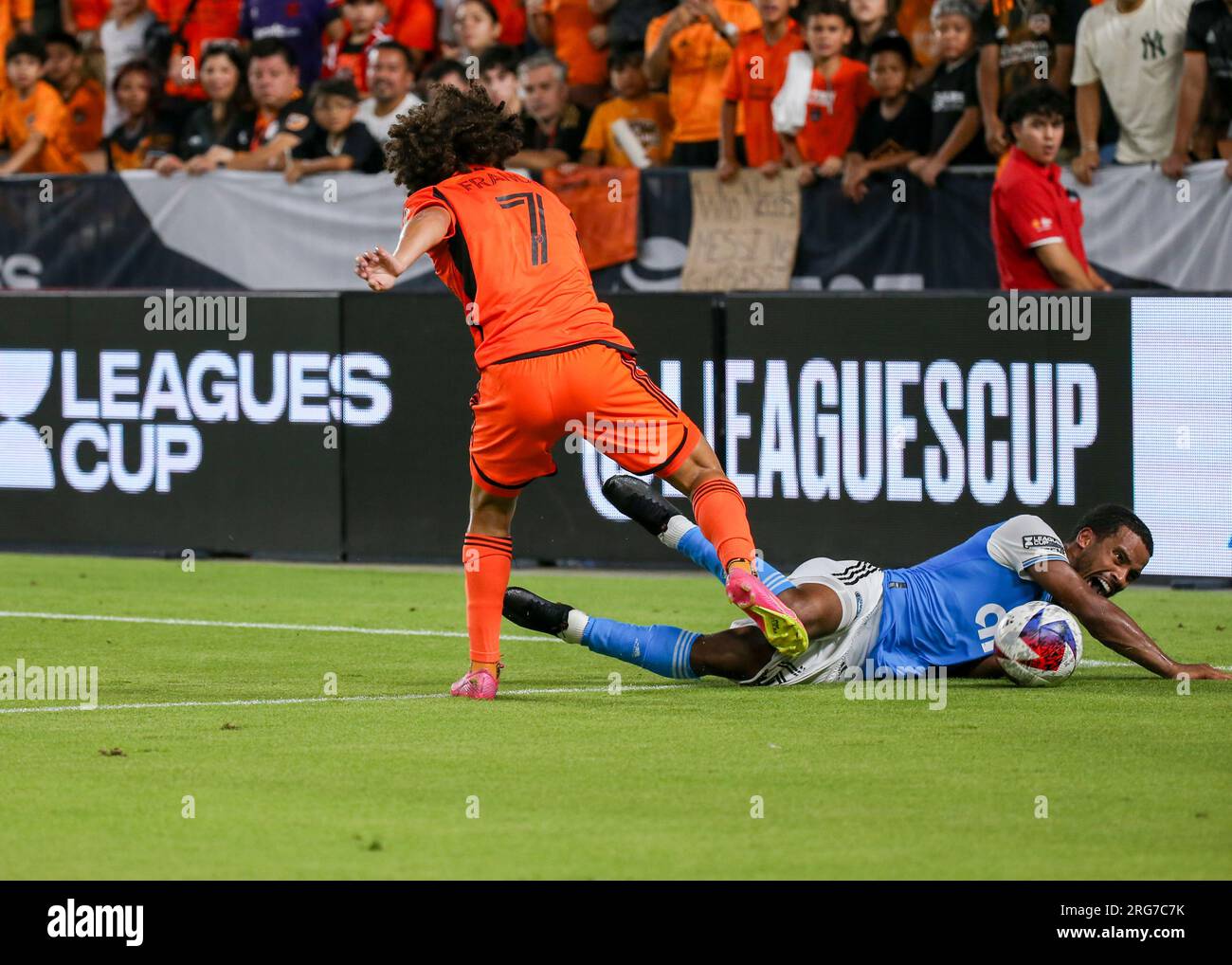 HOUSTON, TX - AUGUST 07: Houston Dynamo forward Iván Franco (7) fouls ...