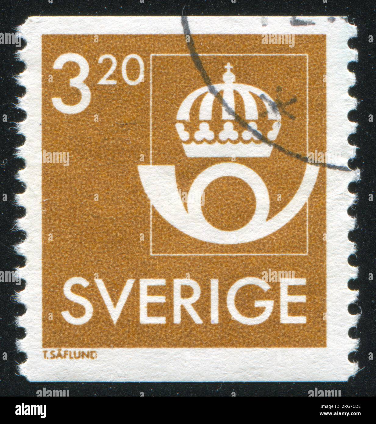 SWEDEN - CIRCA 1985: stamp printed by Sweden, shows Crown and post horn ...