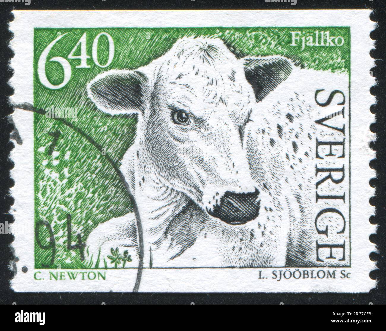 SWEDEN - CIRCA 1994: stamp printed by Sweden, shows Mountain cow, circa ...