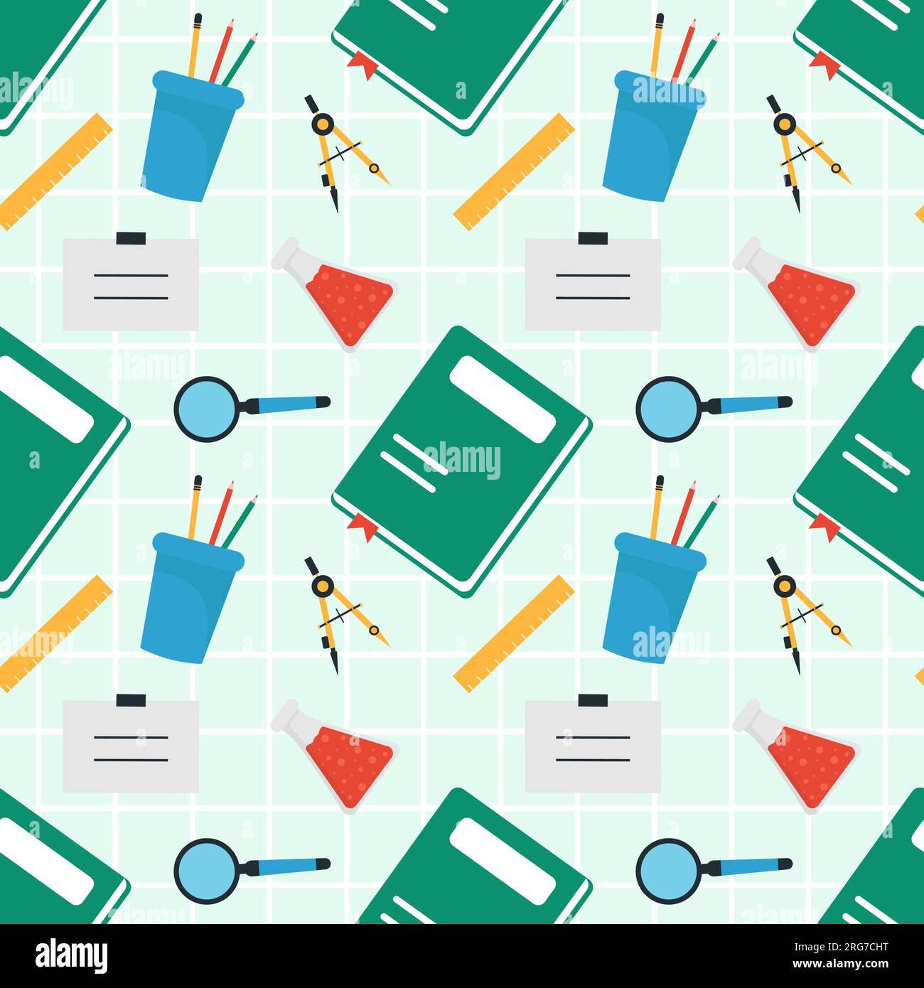 Happy Teacher Seamless Pattern Design Educational Style Elements in ...