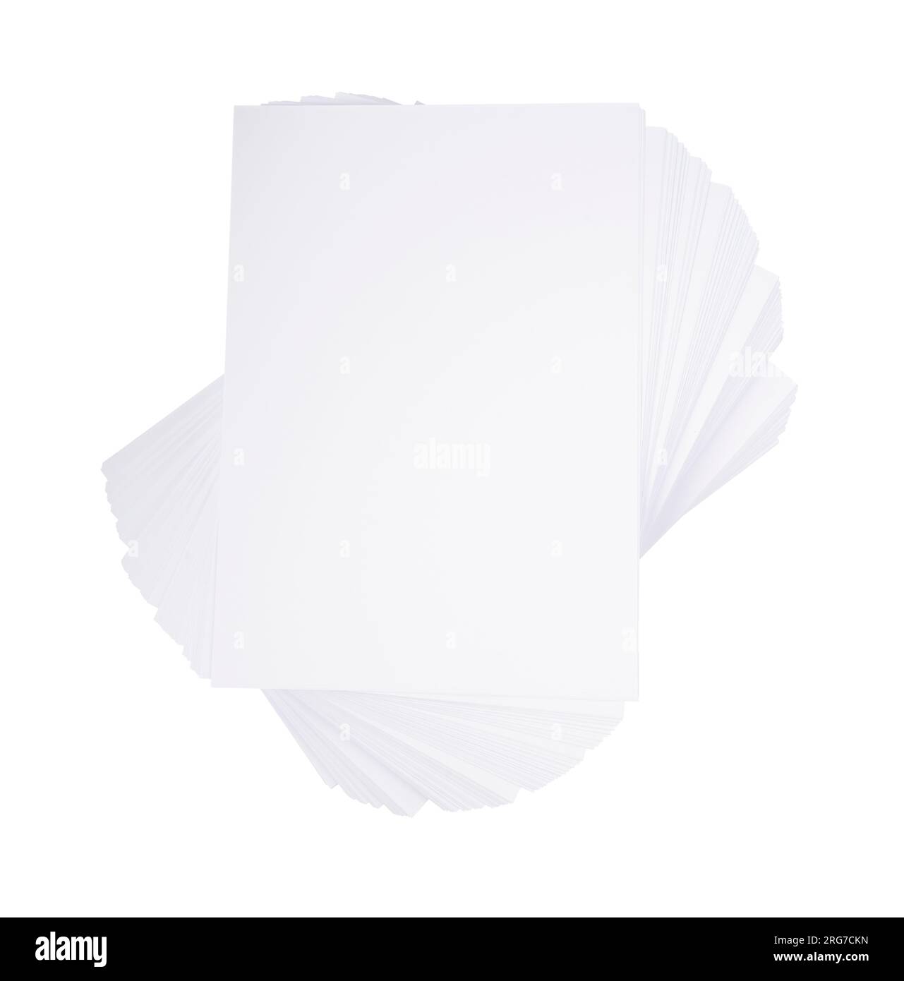 Top view of Stack A4 size blank paper isolated on white background ...